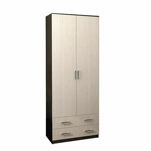 Шкаф Дуэт платяной Венге/Лоредо , ЛДСП, со штангой, ящиками, для спальни, гостиной, прихожей 800х2200х487, ЭРА