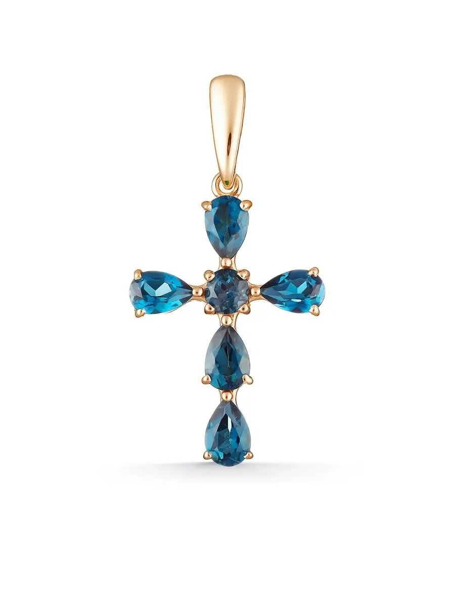 Крестик, желтое золото, 585 проба, бриллиант