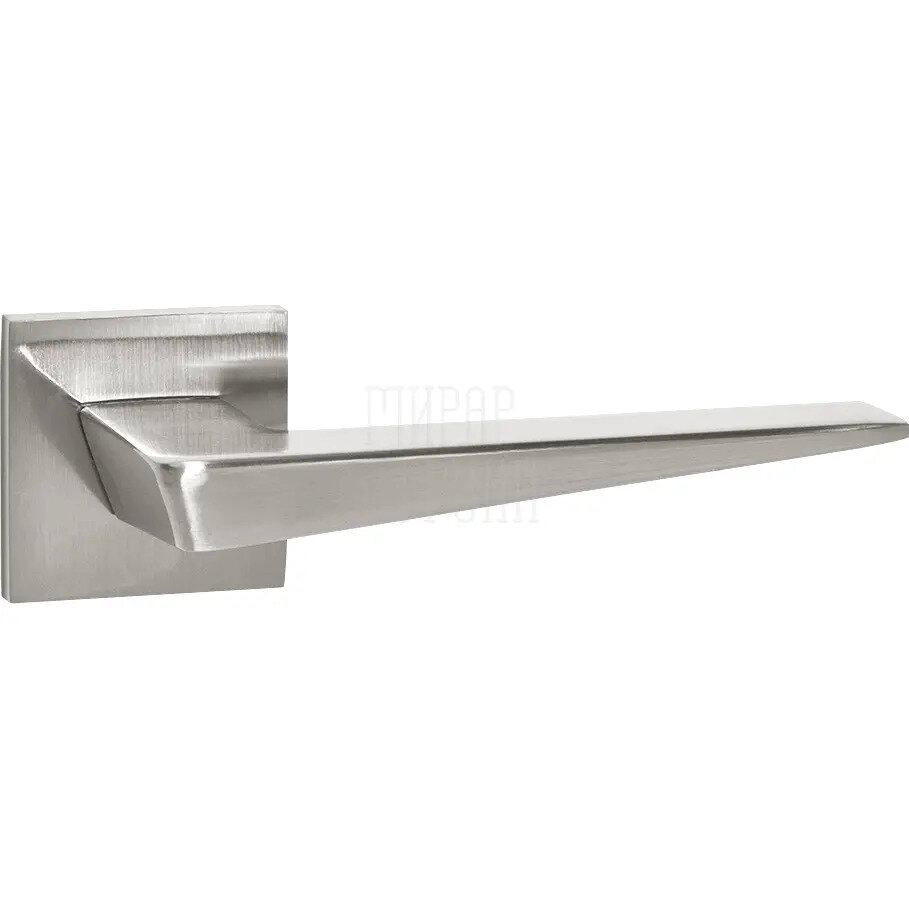 Дверная ручка Ajax (Аякс) на квадратной розетке "TRIO" JS матовый никель