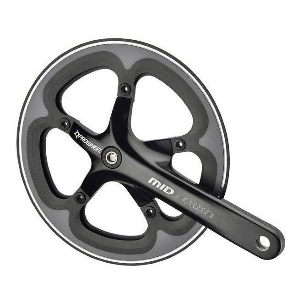 Система шатунов Prowheel Midtown-253A, 53T, 170 мм, Folding/City, черная, под квадрат. Для складных, городских и single speed велосипедов