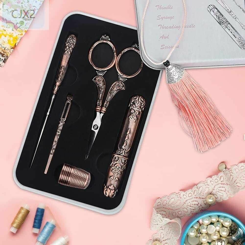 Набор ножниц для вышивания, винтажный набор для шитья Continental с ножницами для вышивания, коробка для швейных и-CJX2