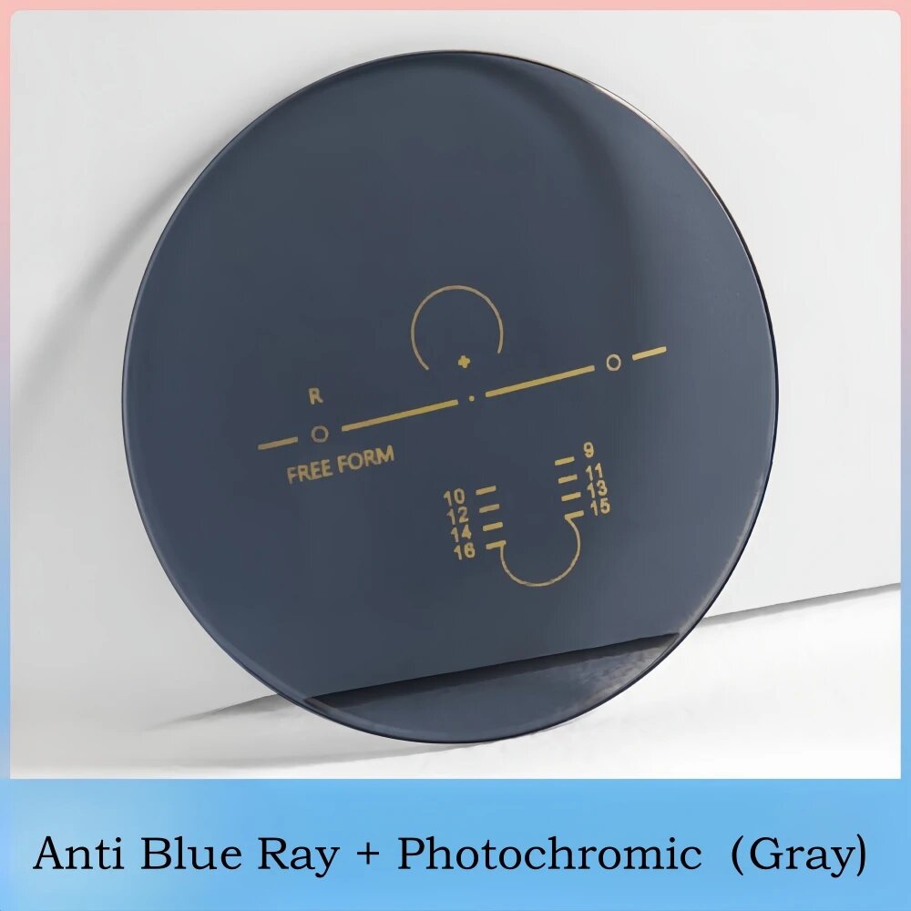 Фотохромные линзы Anti Blue Ray Gray, синий, индекс 1.67