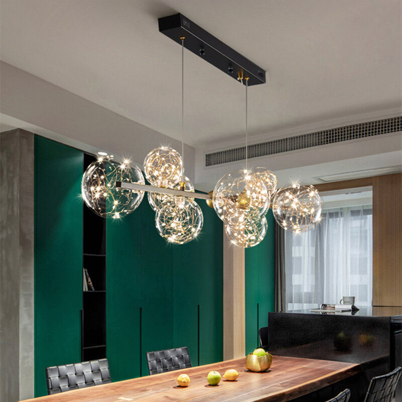 Современная стильная декоративная стеклянная люстра-шар