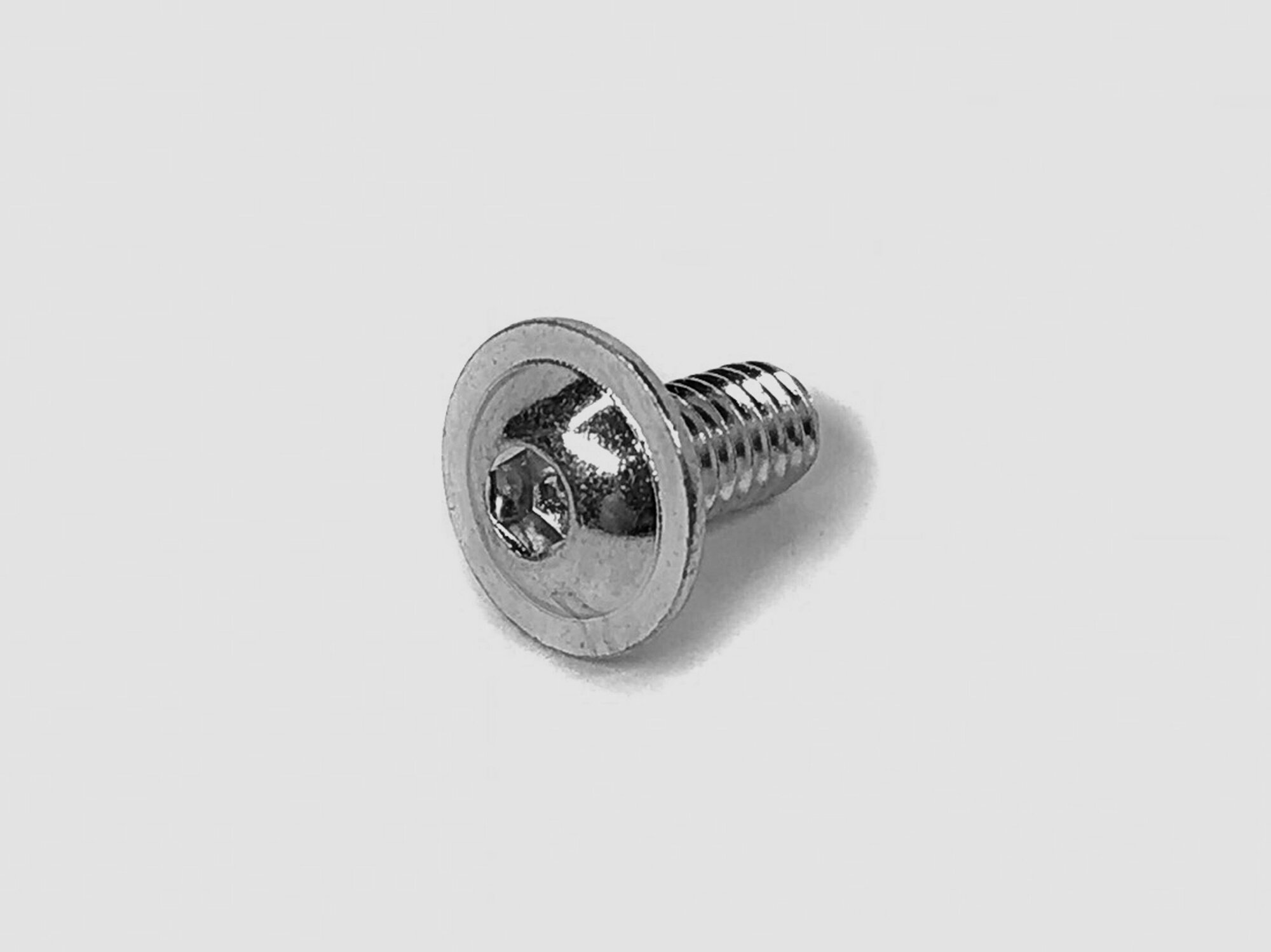 Винт с полукругл. гол, с буртом и вн. шестигр, оцинк. М4х8 ISO 7380-2, A566 / 40 шт / соберизавод