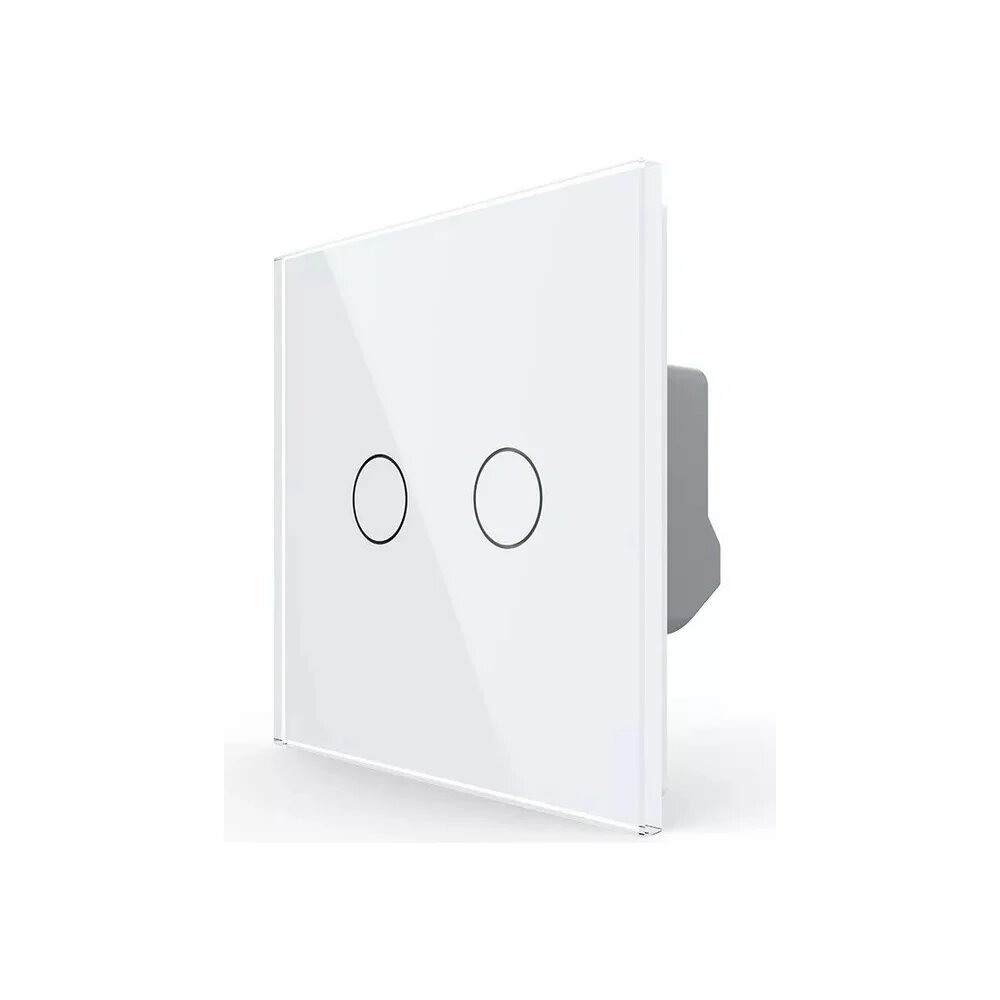 Двухклавишный сенсорный выключатель LIVOLO комплект, 1 пост, цвет белый VL-C702-11, красный,