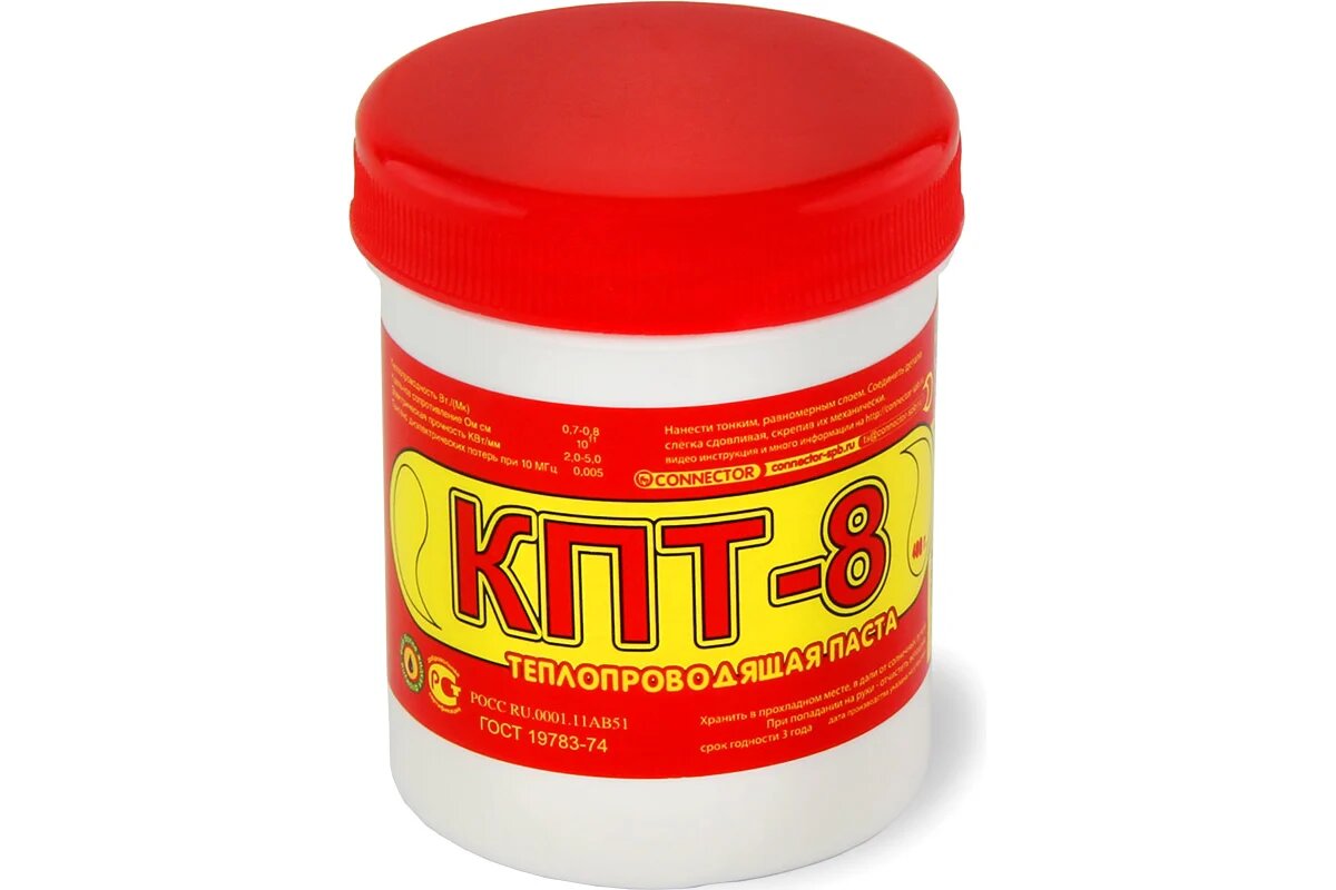 Connector КПТ-8 теплопроводящая паста 400 г для электронных узлов высокая теплопроводность
