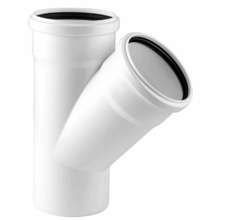 Тройник канализационный РТП с шумопоглощением 110/110 мм угол 45