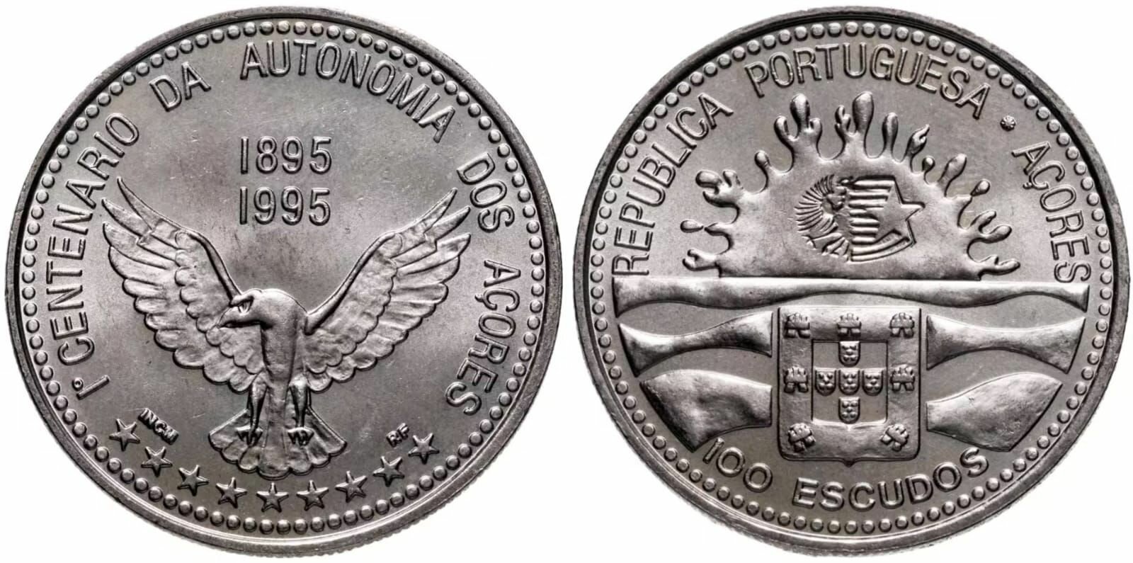 Азорские острова 100 эскудо, 1995 100 лет автономии Азорских островов