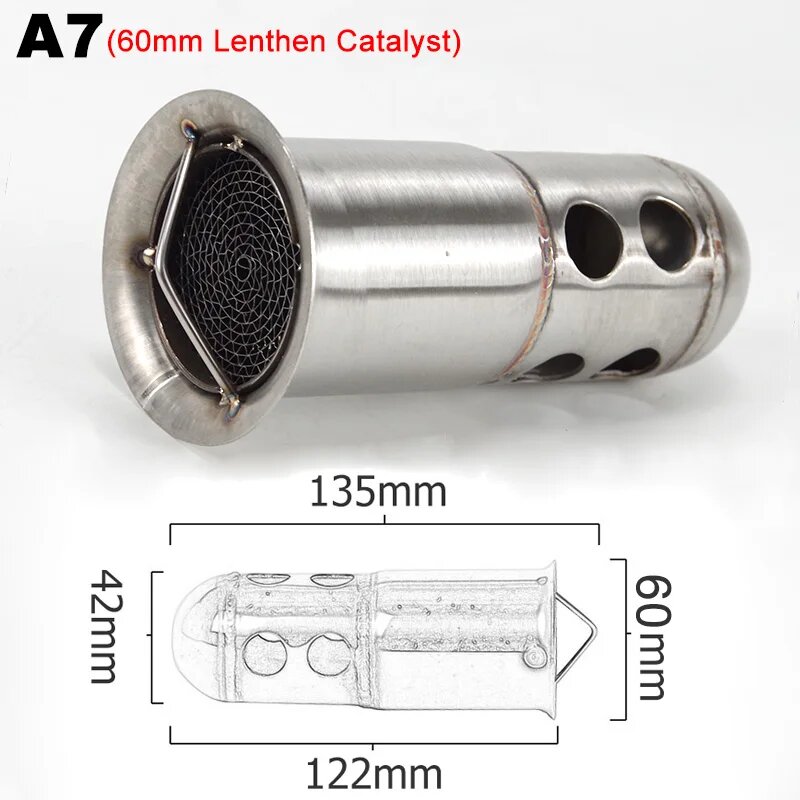 48 мм 51 мм 60 мм универсальный передний средний конец выхлопной катализатор DB Killer перегородка мотоцикл автомобильный глушитель глушитель шумоподавитель 60mm Enhanced
