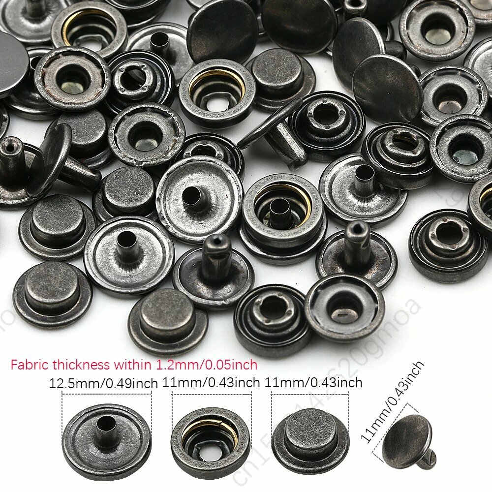 Металлические кнопки-застежки WORTHOFIRST 503-Gun black