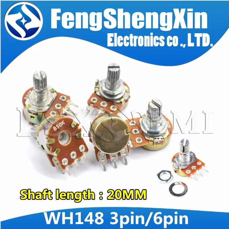 Потенциометры FSXSEMI WH148 20мм 6pin, 10K
