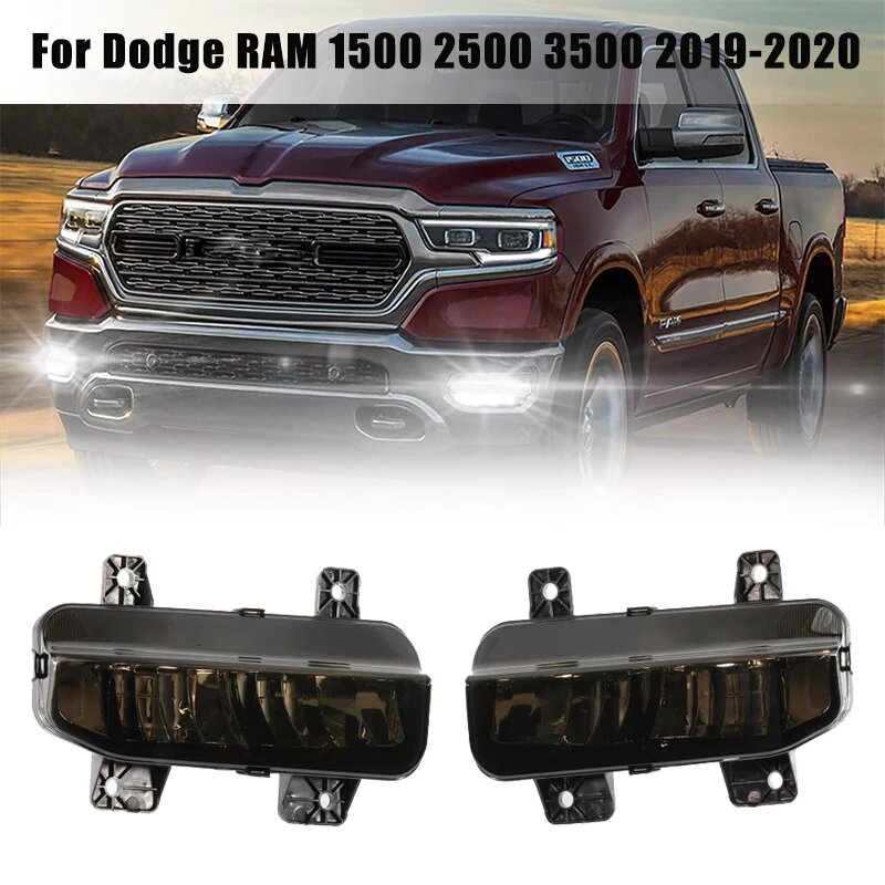 Левый + правый Автомобильный светодиодный противотуманный светильник s для Dodge Ram 1500 2500 3500 2019 2020 2021 Нижняя передняя бампер дальнего света светильник лампы дымчатые линзы