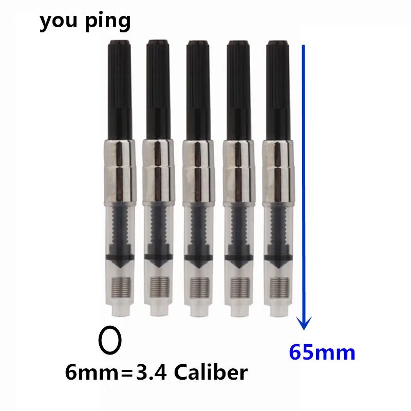 Черный универсальный картридж для ручки You Ping 030 2.6 и 3.4 5pcs 3.4