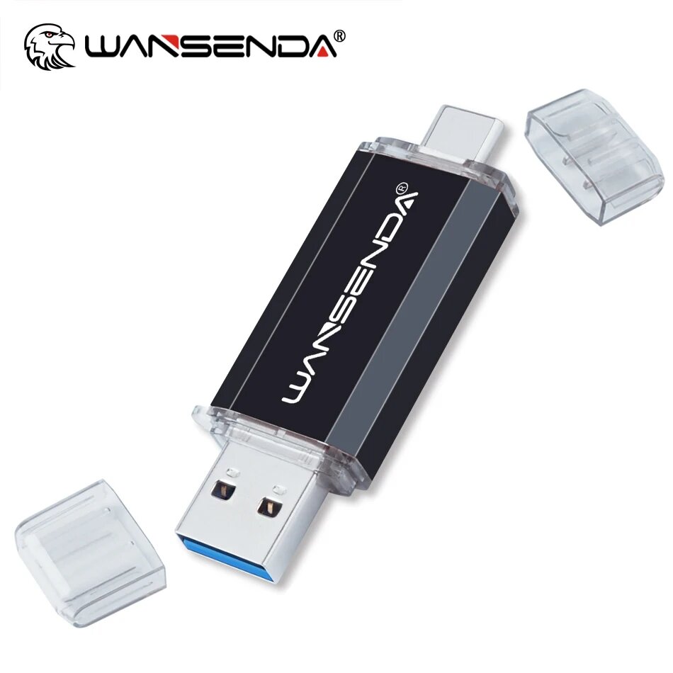 WANSENDA 512 ГБ USB 3.0 Type-C Flash Drive, черный