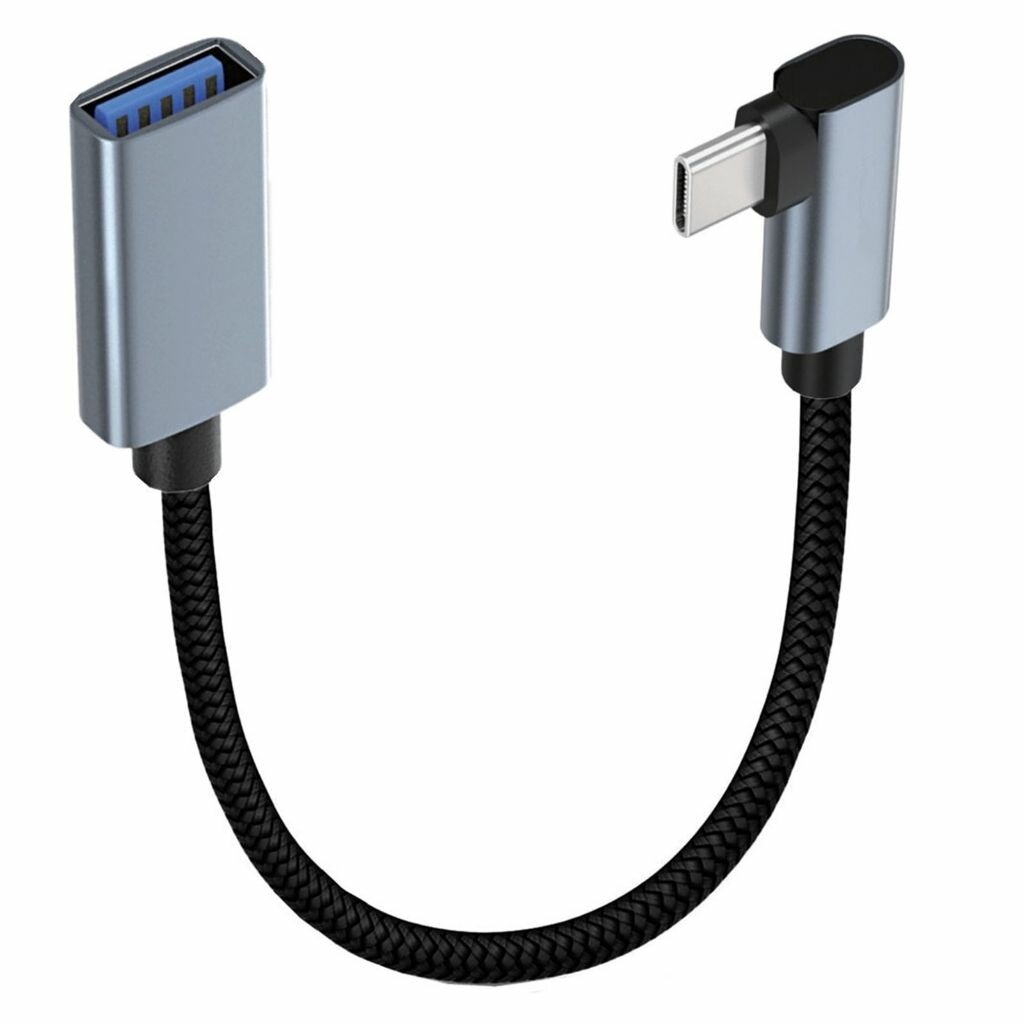 Кабель для передачи данных, OTG-кабель Type C мужской на USB женский - угловой, 1 шт