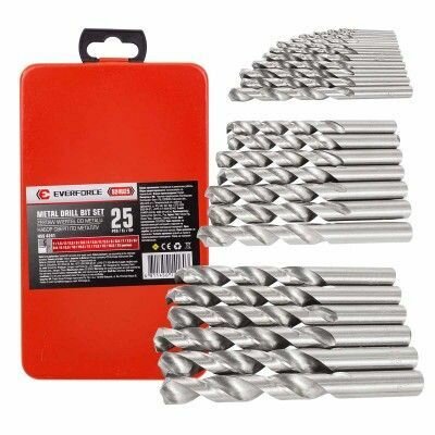 Сверла по металлу, набор 25пр. (1-13мм)