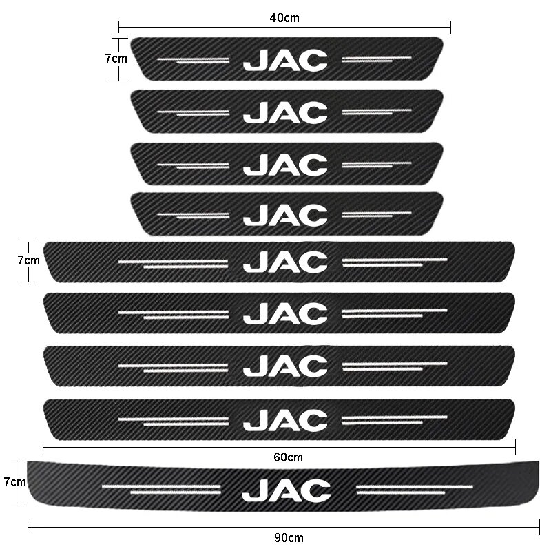 Автомобильная Накладка на порог двери для JAC Refine J3 J2 S5 A5 J5 J6 J4 Vapor S2 T8, автомобильная карбоновая наклейка, автомобильные аксессуары 9Pcs For JAC