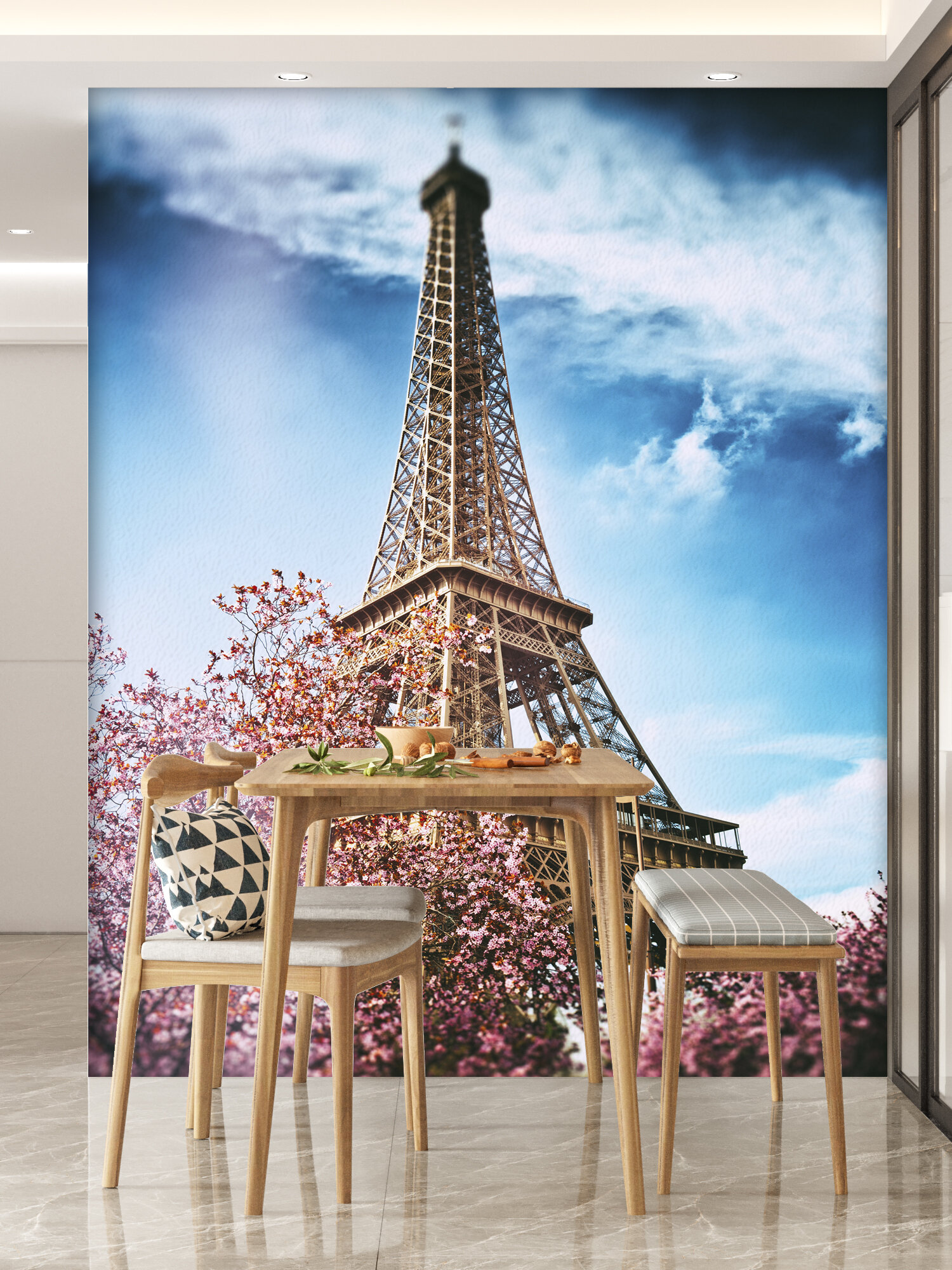 Фотообои 200 х 270 см "Париж"/ Обои на стену, в гостиную, спальню, для кухни, в зал