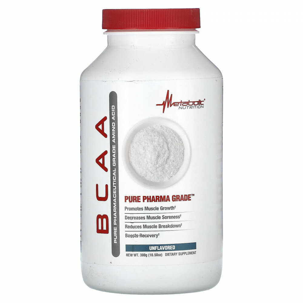 Metabolic Nutrition, BCAA, без добавок, 300 г (10,58 унции)