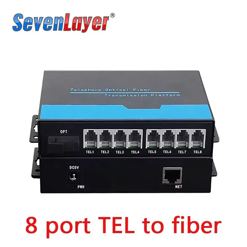 Sevenlayer JYD-8T1E-T/R 8-канальный преобразователь телефонного и оптоволоконного сигнала with ethernet