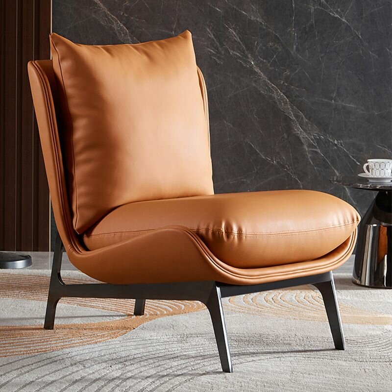 Кожаный односпальный диван-кресло, 80х65х83 см