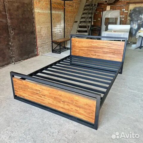 Кровать двуспальная , кровать лофт , кровать металлическая , кровать 140 на 200 см, кровать разборная