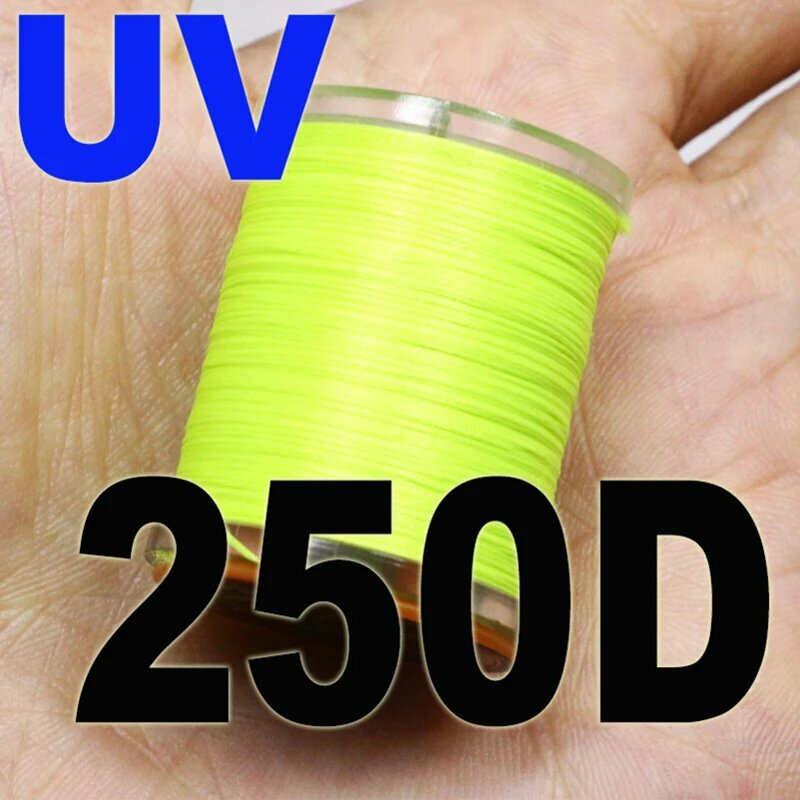 Jujufly прочная нейлоновая нить для вязания мушек 250D 3/0 250D UV Chartreuse