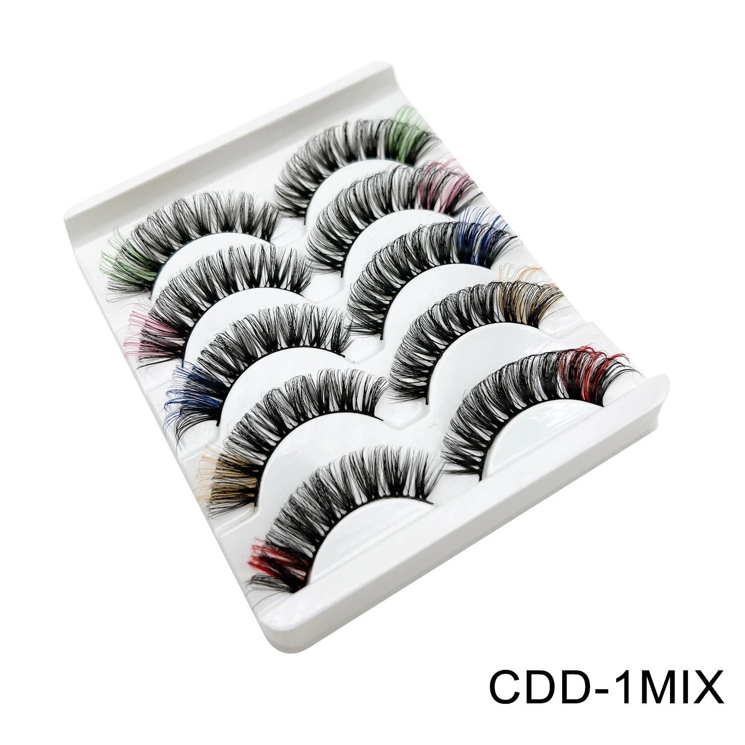 Цветные ресницы DINGSEN CDD-1MIX, 5 пар