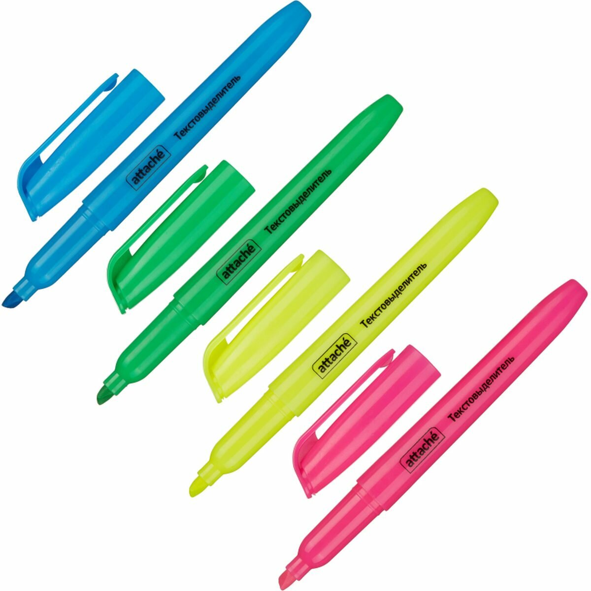 Набор маркеров-текстовыделителей Attache (1-3.9мм, 4 цвета) 4шт.
