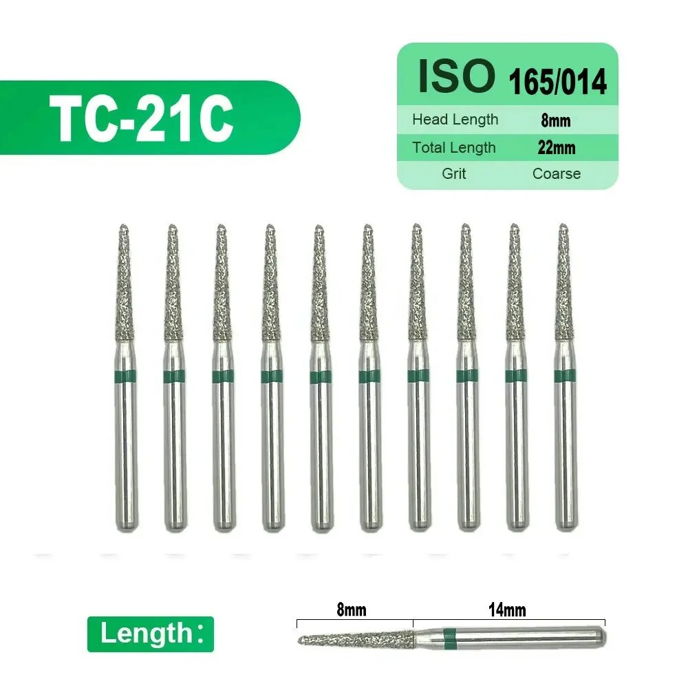 Стоматологические боры TC-21C, ISO 165/014, Coarse