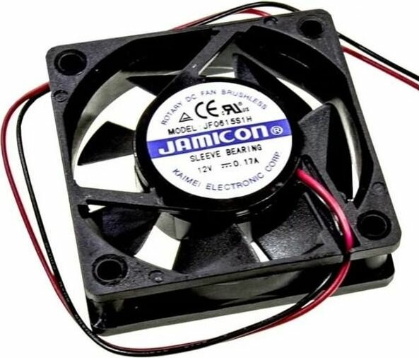 Вентилятор JAMICON JF0615S1H-R 12В DC 4500об/мин. 0.44м3/мин 60х60х15мм подшипник скольжения тип вывода - терминал 1 шт