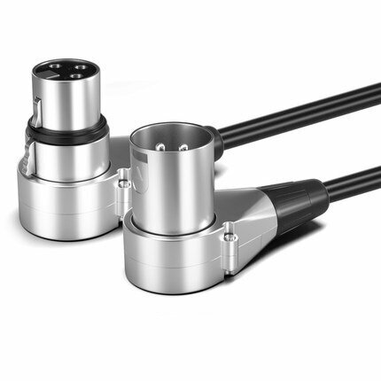 Кабель угловой XLR(M) - угловой XLR(F), серебряные разъемы, 2m