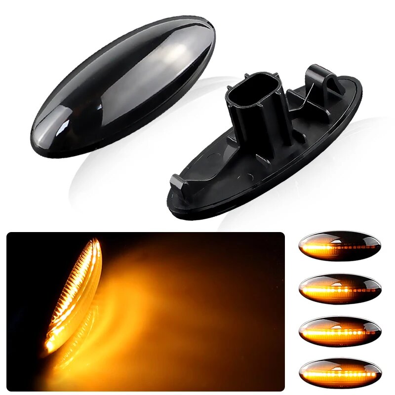 2× для Toyota Corolla Auris MK1 E150 RAV4 MK3 XA30 Vitz XP90 Yaris MK2 XP90 Автоматические светодиодные боковые габаритные огни указателя поворота, плавная лампа