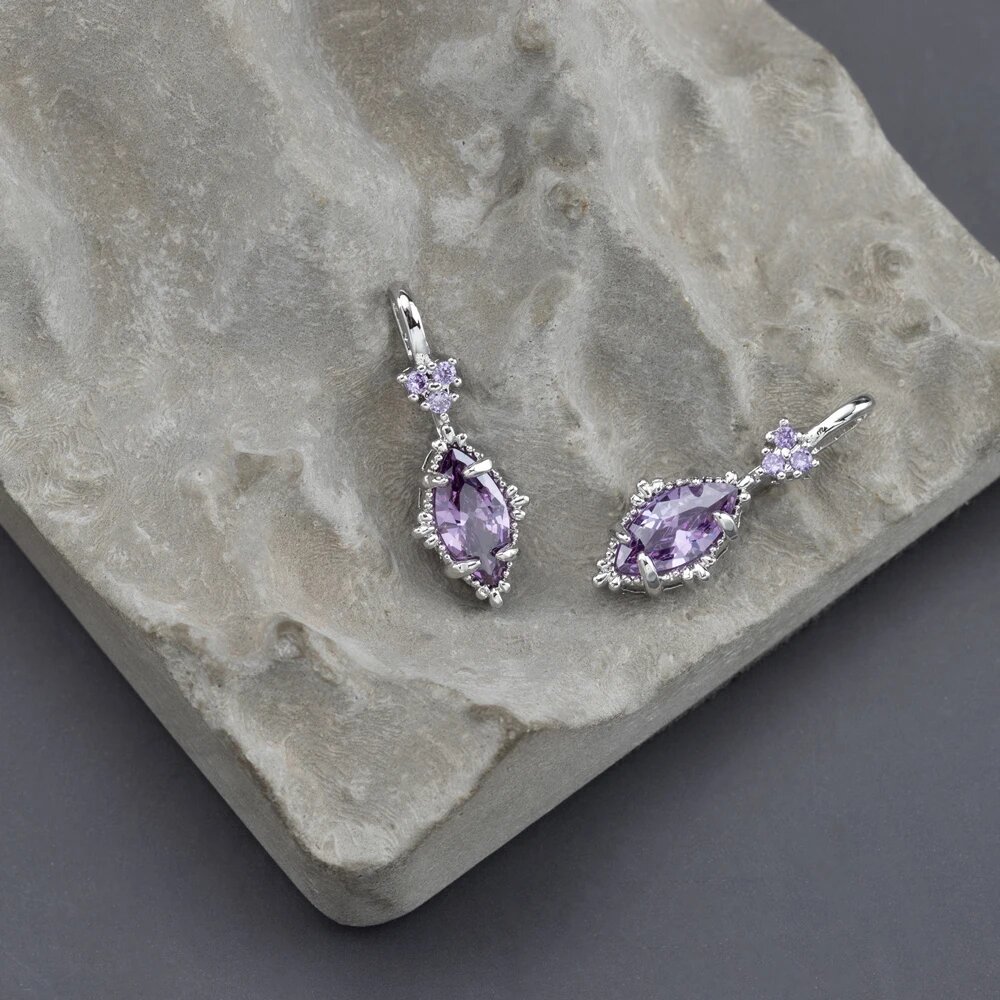 Серьги фиолетовые GUFEATHER M100011, 10 шт.
