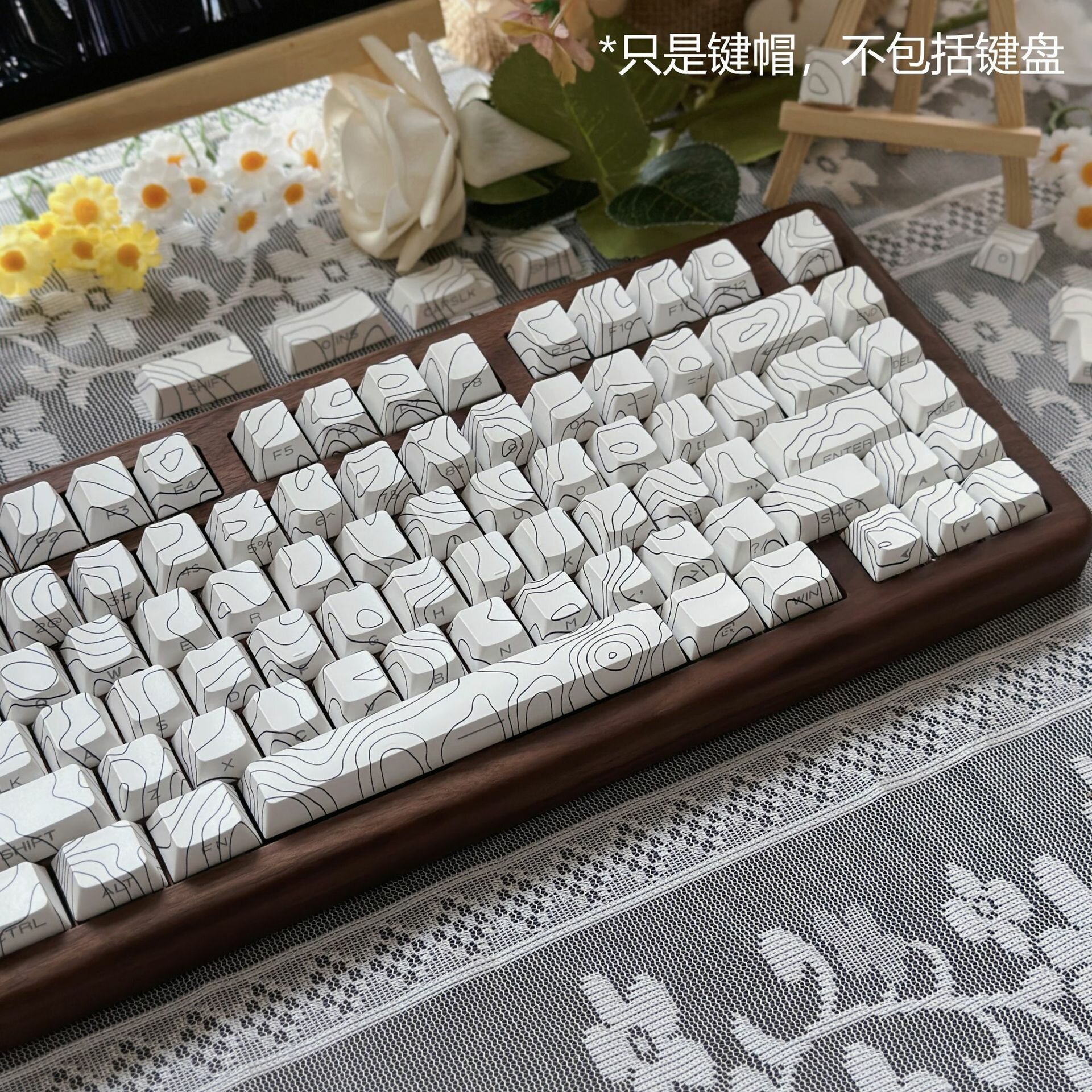 Оригинальная высота с боковой надписи Пропускаемая тепловая сублимация WOOTING клавиатура Macchiato Sakura Girl