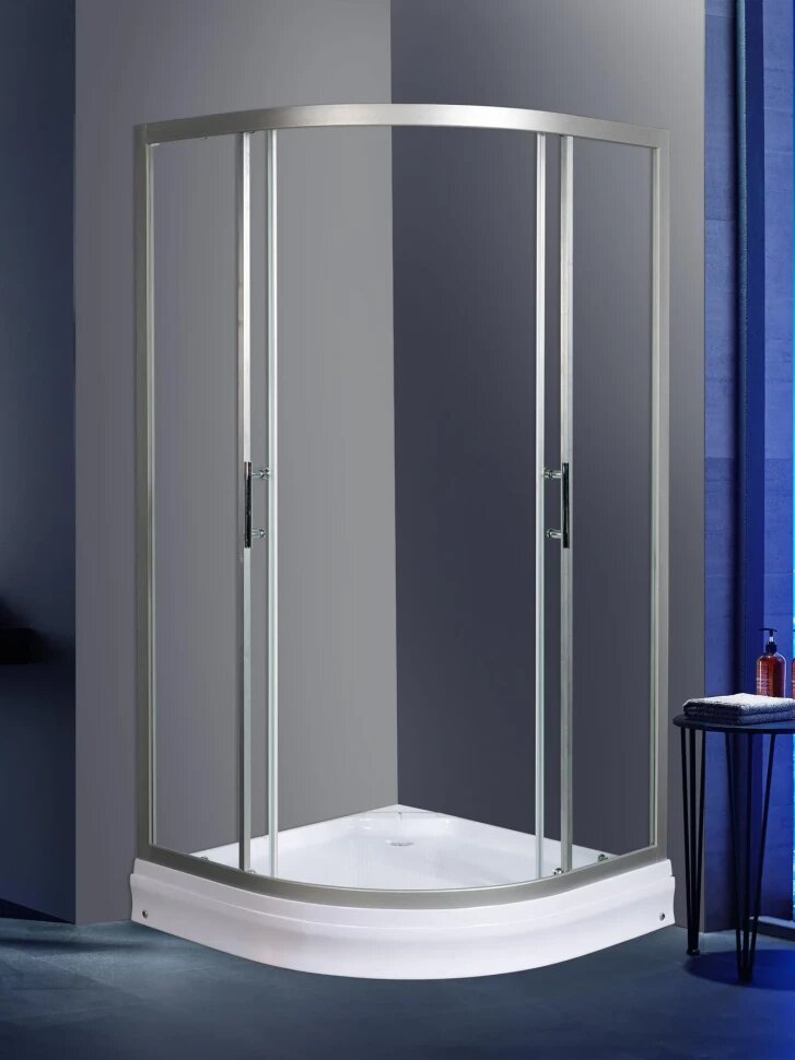 Душевой уголок WeltWasser 100/189 10000004086 100x100 см, профиль матовый хром, стекло прозрачное