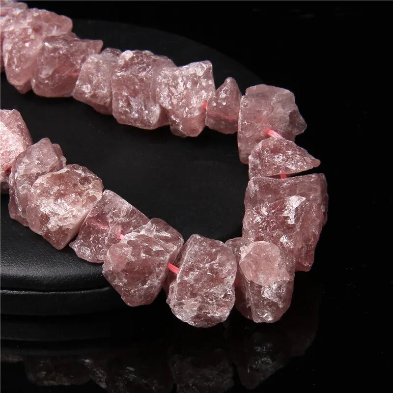 Бусины из камня розовые, 10-13 мм, NO.4Strawberry Quart, 2 шт.