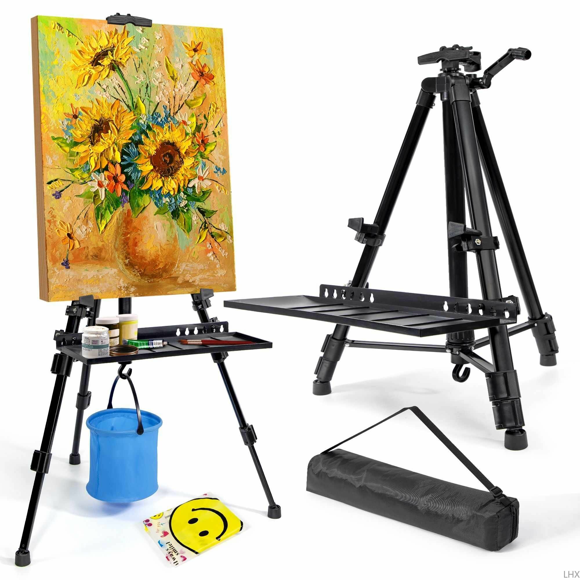 Мольберт "Без бренда", тренога, напольный, для рисования, с сумкой, черный