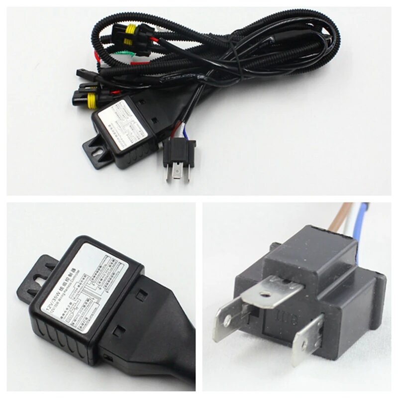 Rockeybright H4 9003 HB2 Биксеноновое реле-контроллер H13 HID кабель H4 9004 9007 для модернизации фар Подключение HID биксенонового проектора