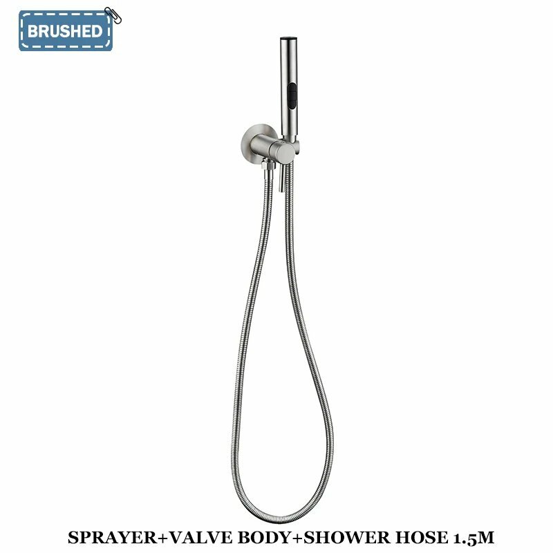 Портативный биде-смеситель из латуни цвета розового золота Brushed Nickel