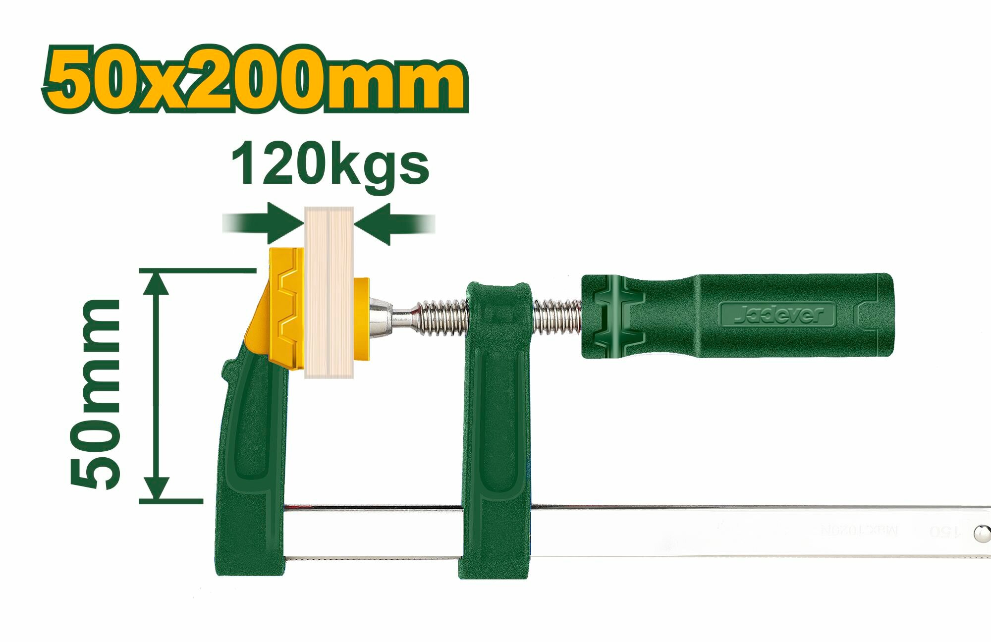 Струбцина тип F 50*200мм, макс. сжатие120кг JADEVER JDCP2152