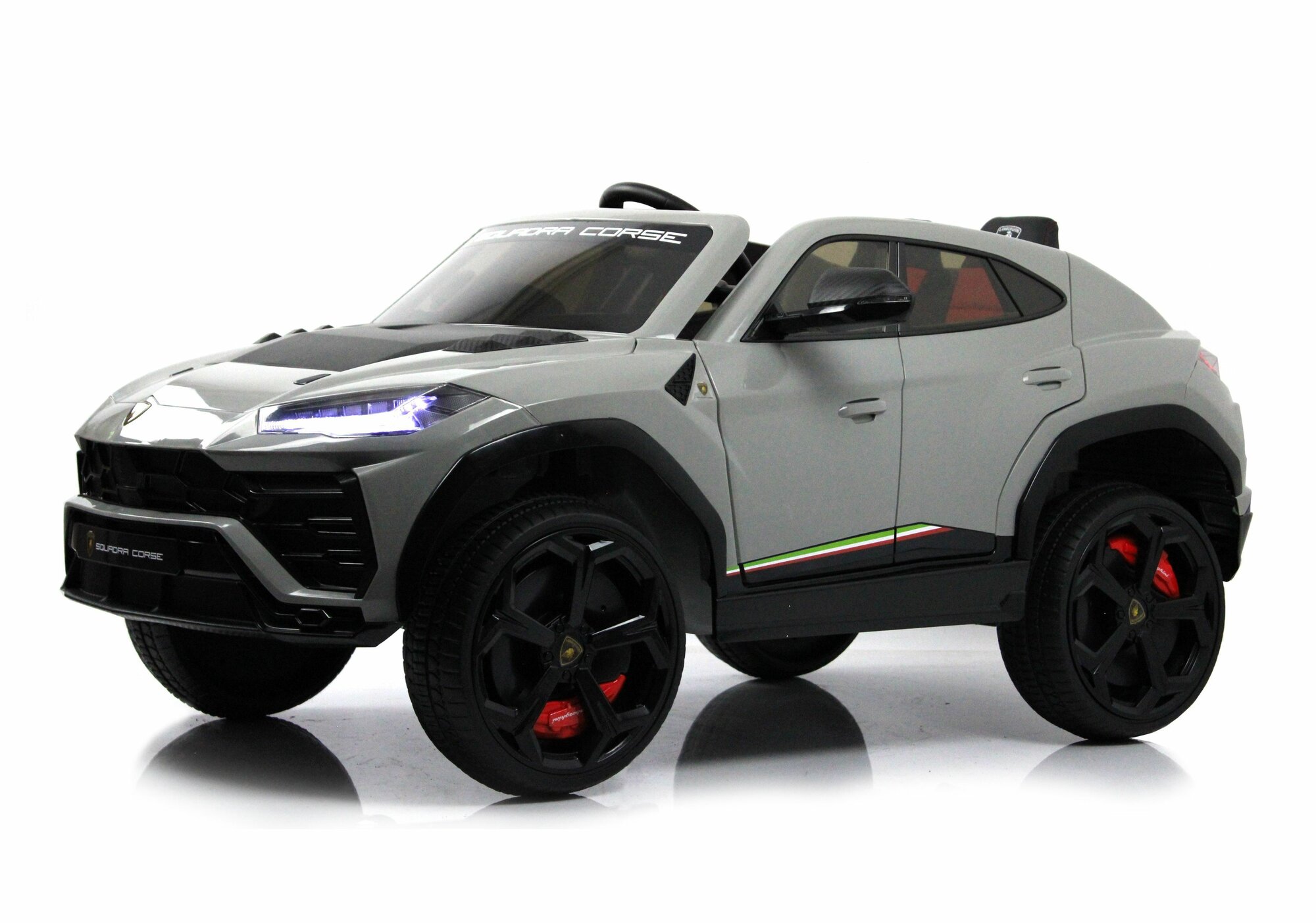 Детский электромобиль Rivertoys Lamborghini Urus (E777EE) с дистанционным управлением, одноместный, полноприводный серый