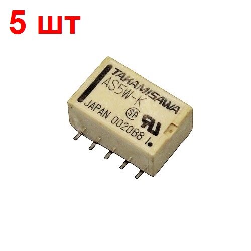 Реле 5В пост. 2п 5 шт. 2А 30В пост. AS-5W-K-B05-A SMD