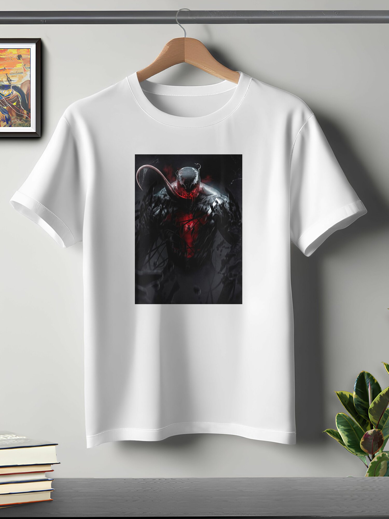 Футболка ONEQ унисекс 46-48 (M) размер с принтом Веном, белая