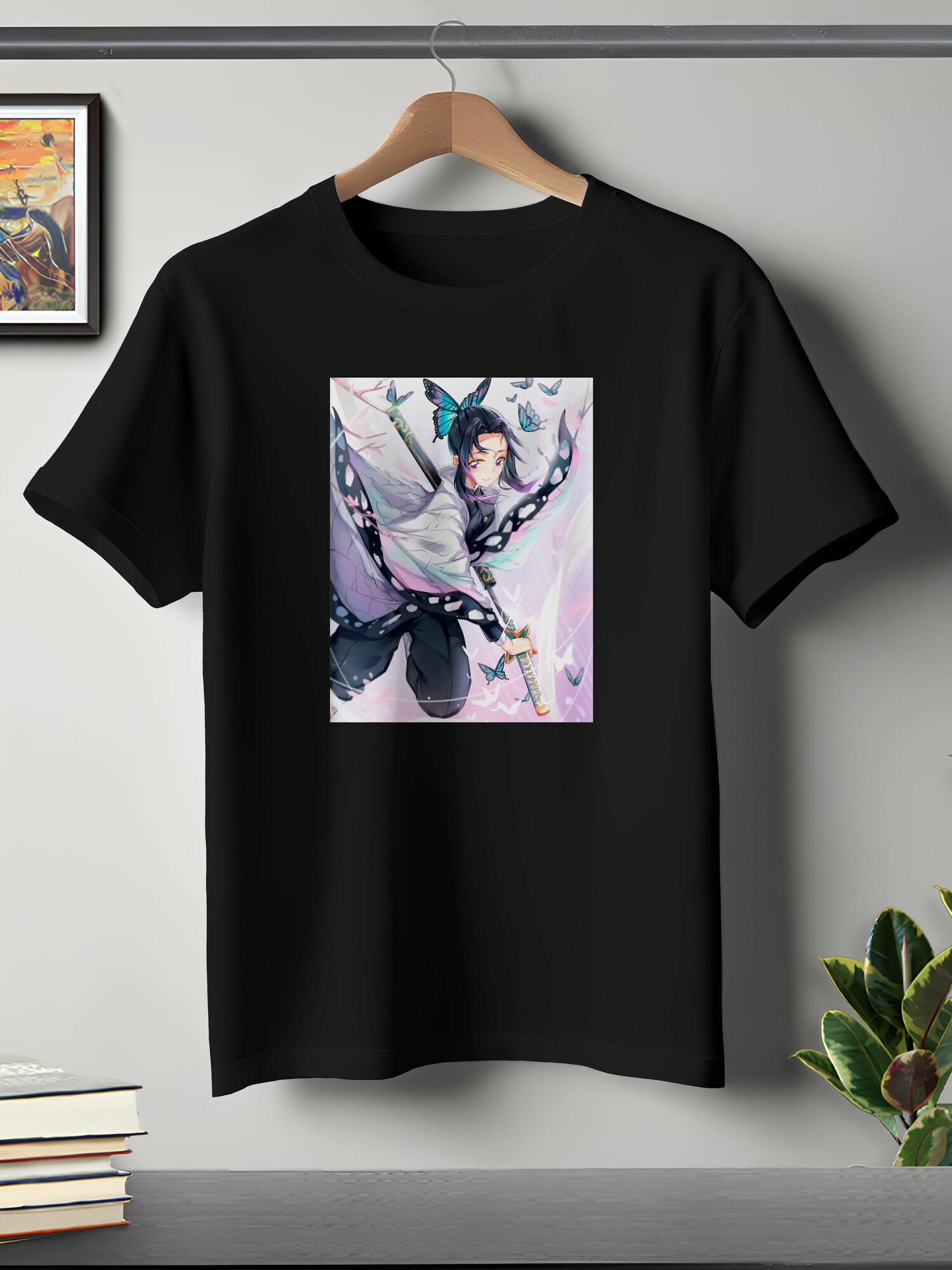 Футболка  Детская ONEQ 122 (7-8) размер с принтом Kimetsu no Yaiba, черная