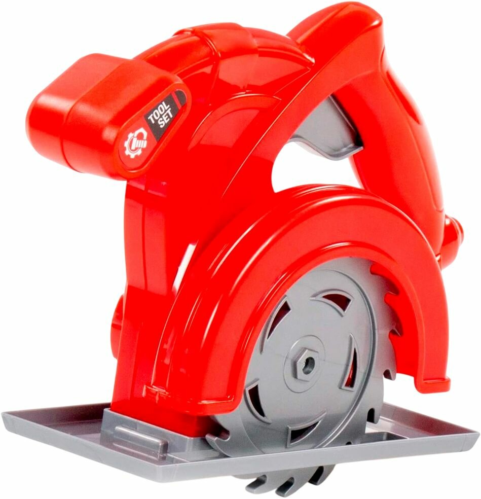 Игрушечный инструмент "Пила циркулярная", детская сюжетно-ролевая игра для мальчиков, юный строитель и слесарь, в пакете, цвет красный