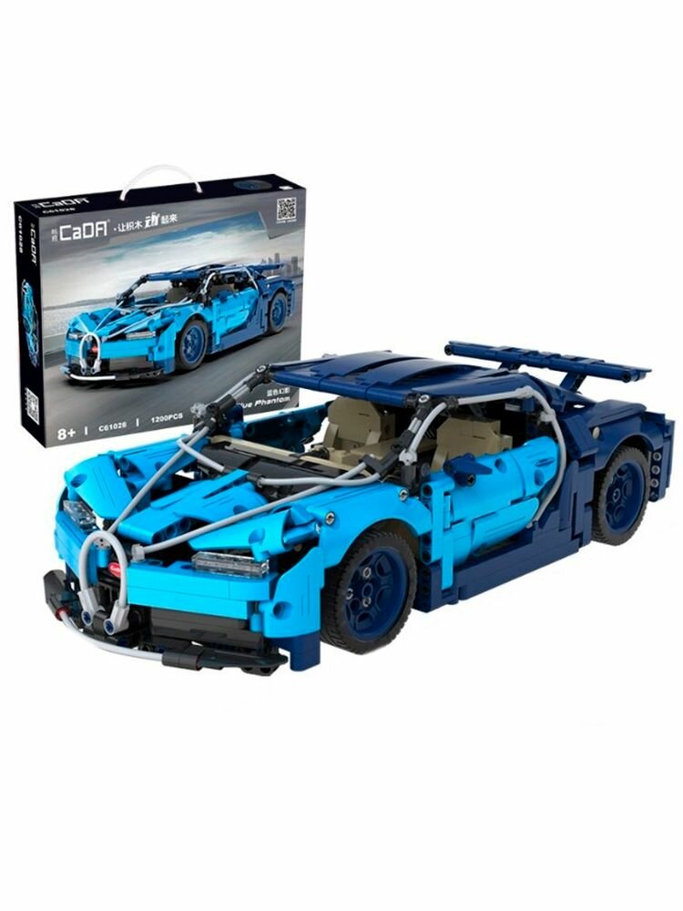 Конструктор CaDA спортивный автомобиль Blue Phantom масштаб 1:12, 1200 элементов - C61028W