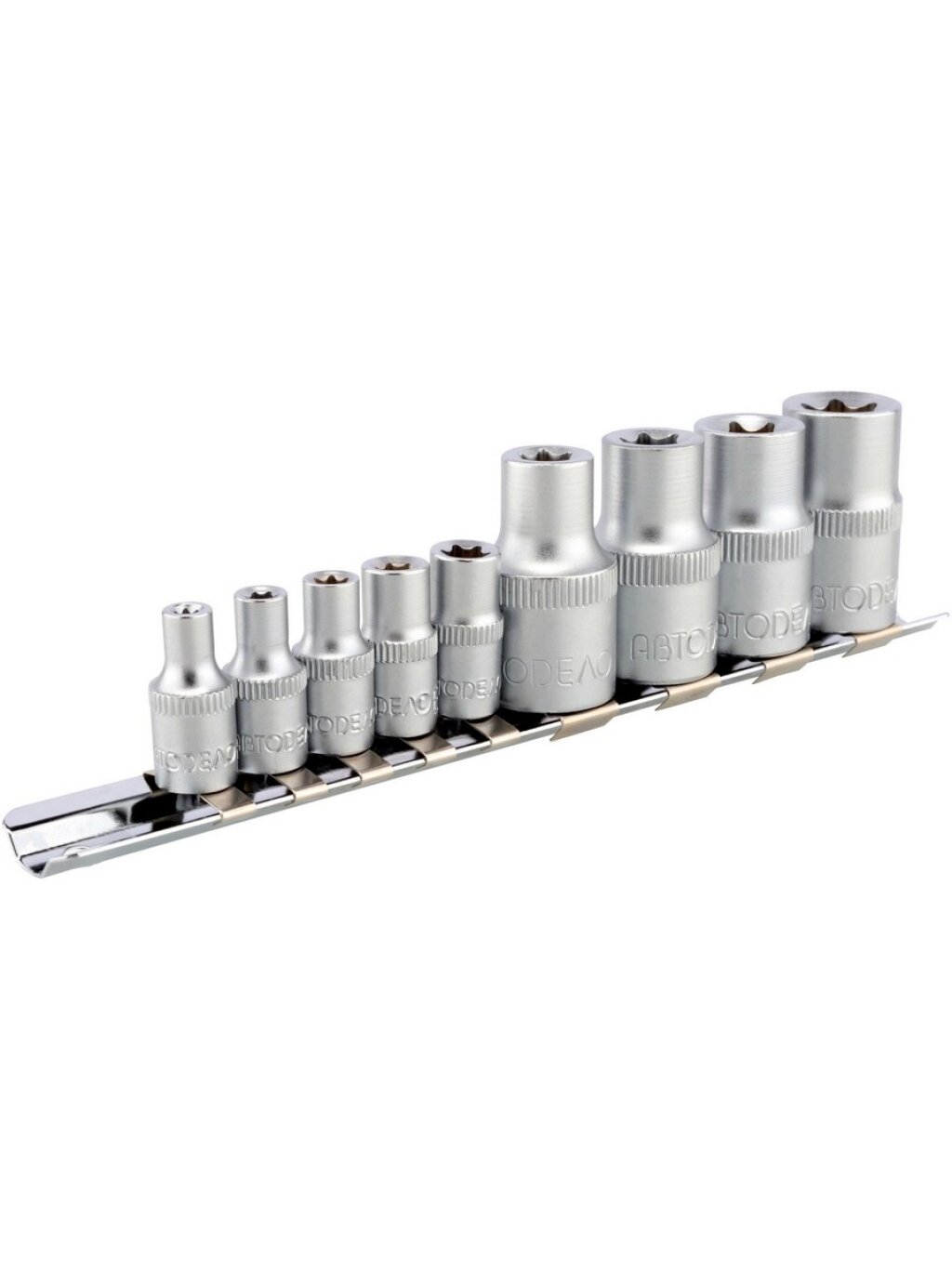 Набор головок ( 9 предметов) "АвтоDело" (Torx, E4-16, на планке)