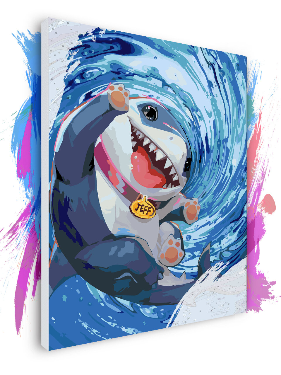Картина по номерам на холсте Marvel Rivals - Jeff the Land Shark, 30 х 40 см