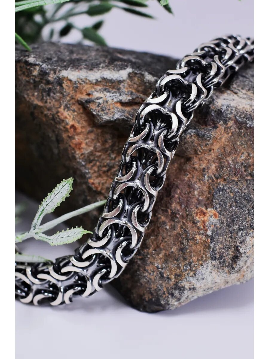 Браслет, серебро, 925 проба, чернение